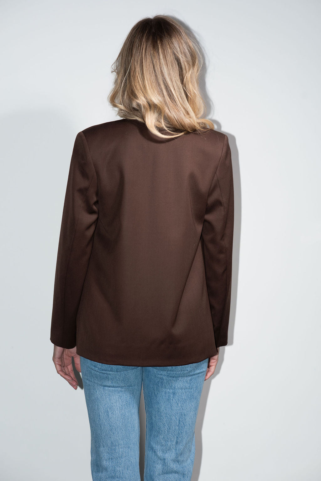 Collarless Blazer in Cocoa – Ann Howell Bullard